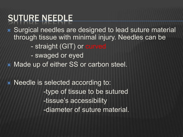 Suture material & suturing technique | PPTX