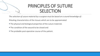 Suture material & suturing technique | PPTX