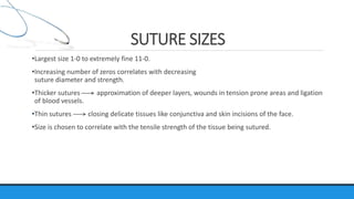 Suture material & suturing technique | PPTX