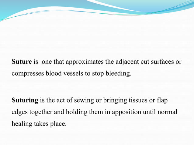 Suturing in omfs | PPTX
