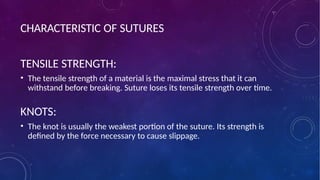 SUTURES: INTRODUCTION, TYPES AND USES.pptx | First Aid | Injuries