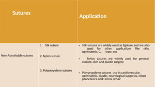 SUTURES: INTRODUCTION, TYPES AND USES.pptx | First Aid | Injuries