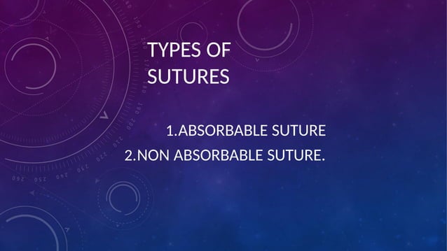 SUTURES: INTRODUCTION, TYPES AND USES.pptx | First Aid | Injuries