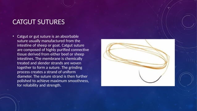 SUTURES: INTRODUCTION, TYPES AND USES.pptx | First Aid | Injuries