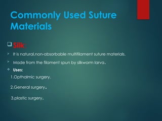 suture materials and techniques in general surgery | PPTX