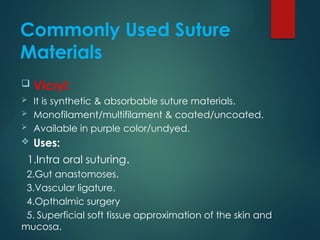 suture materials and techniques in general surgery | PPTX