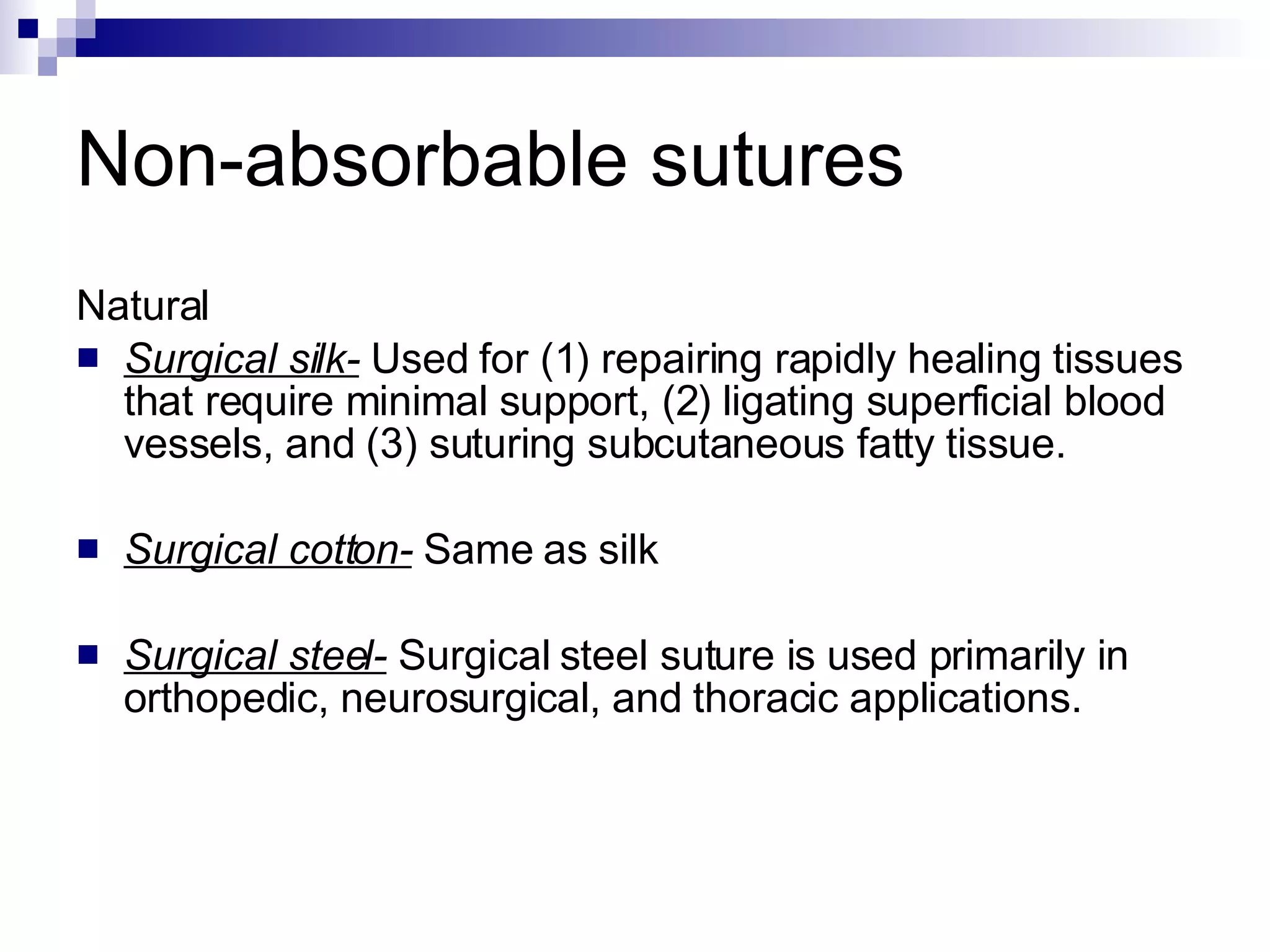 Sutures & Drainage | PPT
