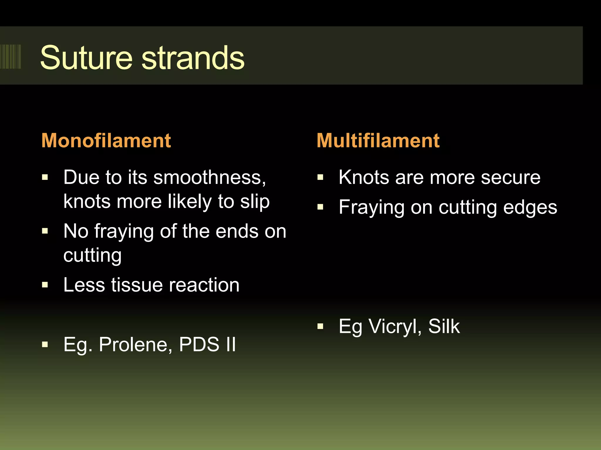 Sutures and mesh | PPTX