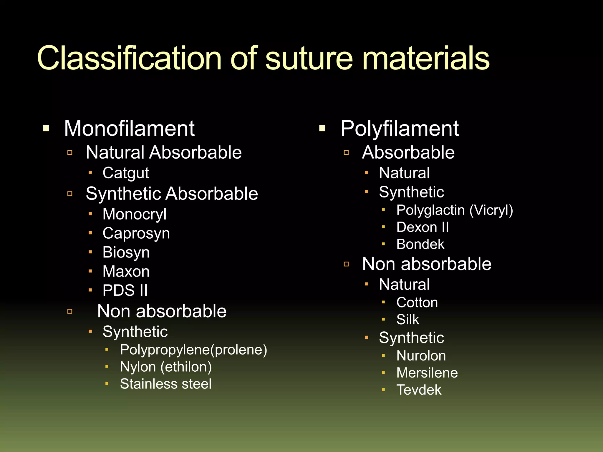 Sutures and mesh | PPTX