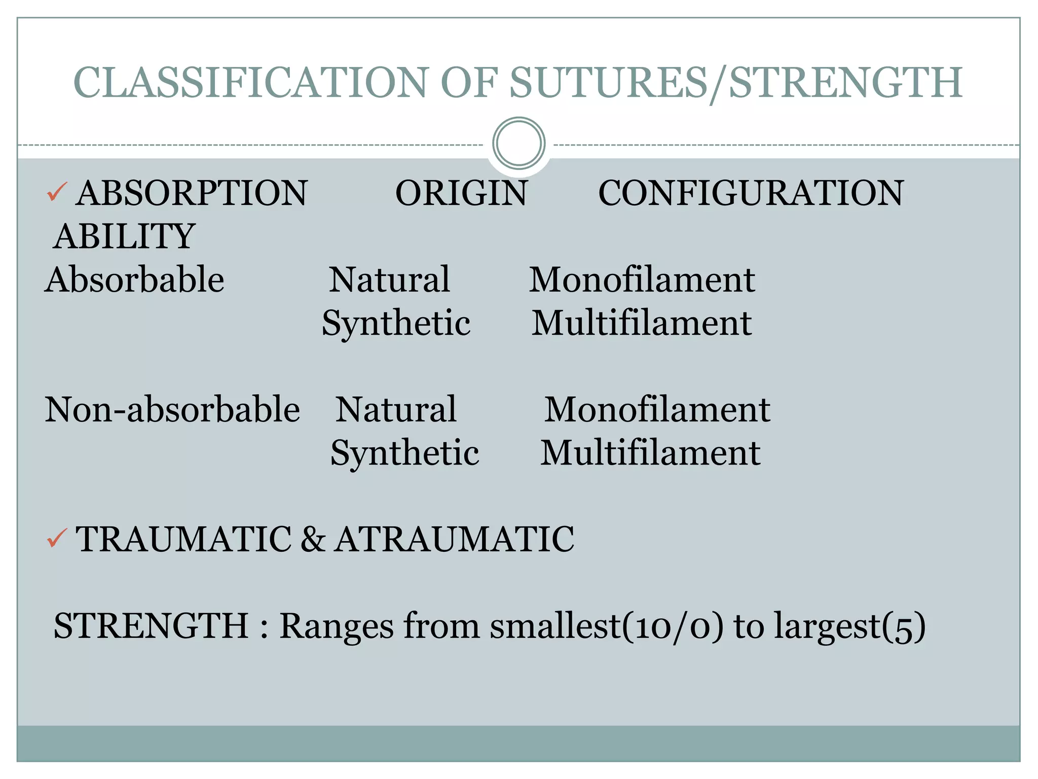Sutures and suturing patterns in surgery & modern innovations | PPTX