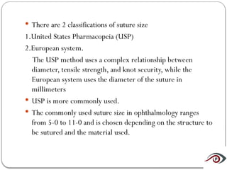 Presentation on Sutures In Ophthalmology | PPTX