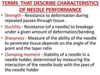Sutures & needles in ophthalmology | PPTX