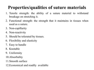 Sutures, sutures materials and suturing patterns | PPTX
