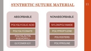 SUTURING MATERIAL used in oral and maxillofacial surgery | PPTX