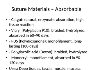 Suturing technique and principles presentation | PPTX