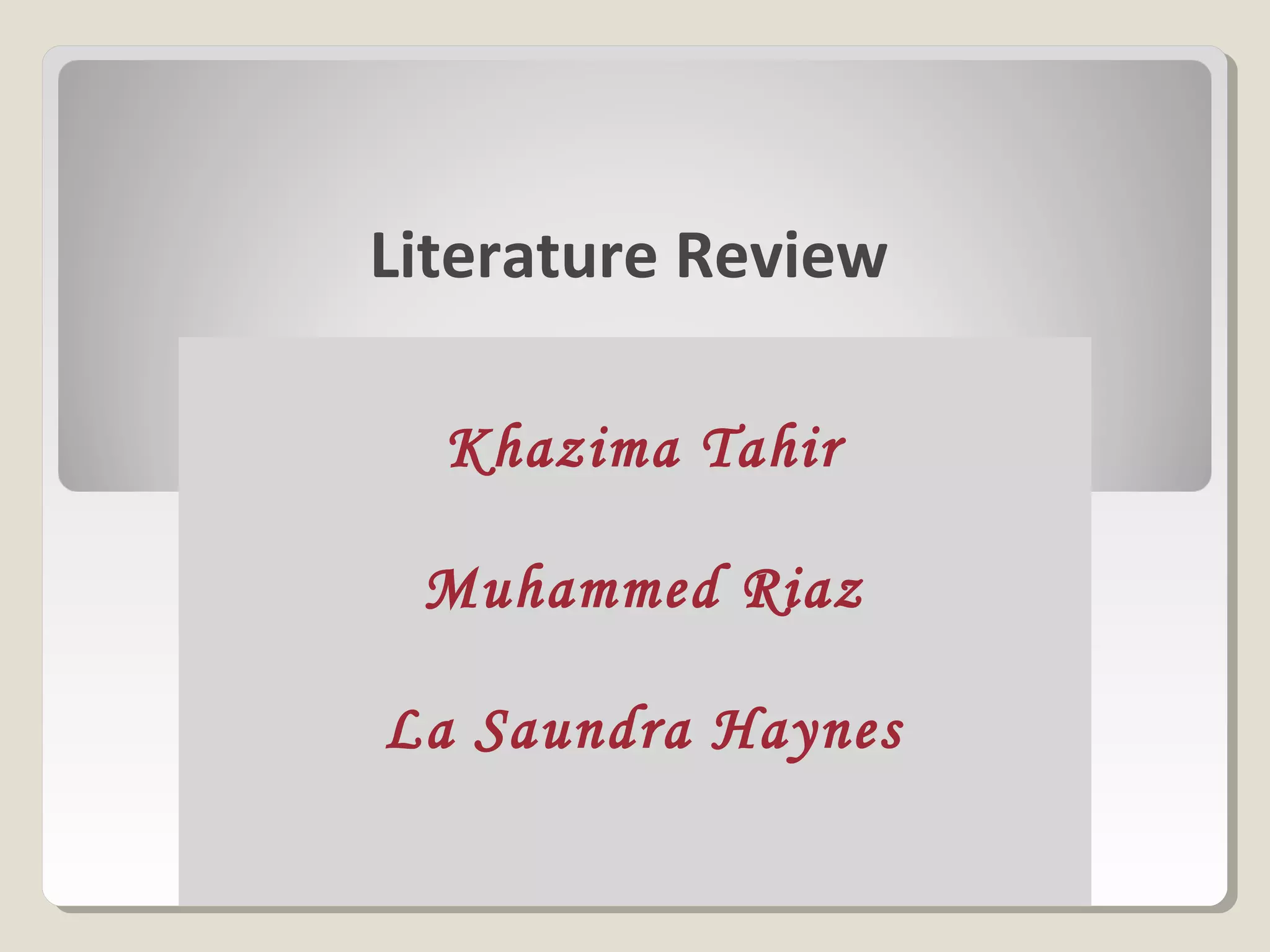 Writing research thesis literature review | PPT