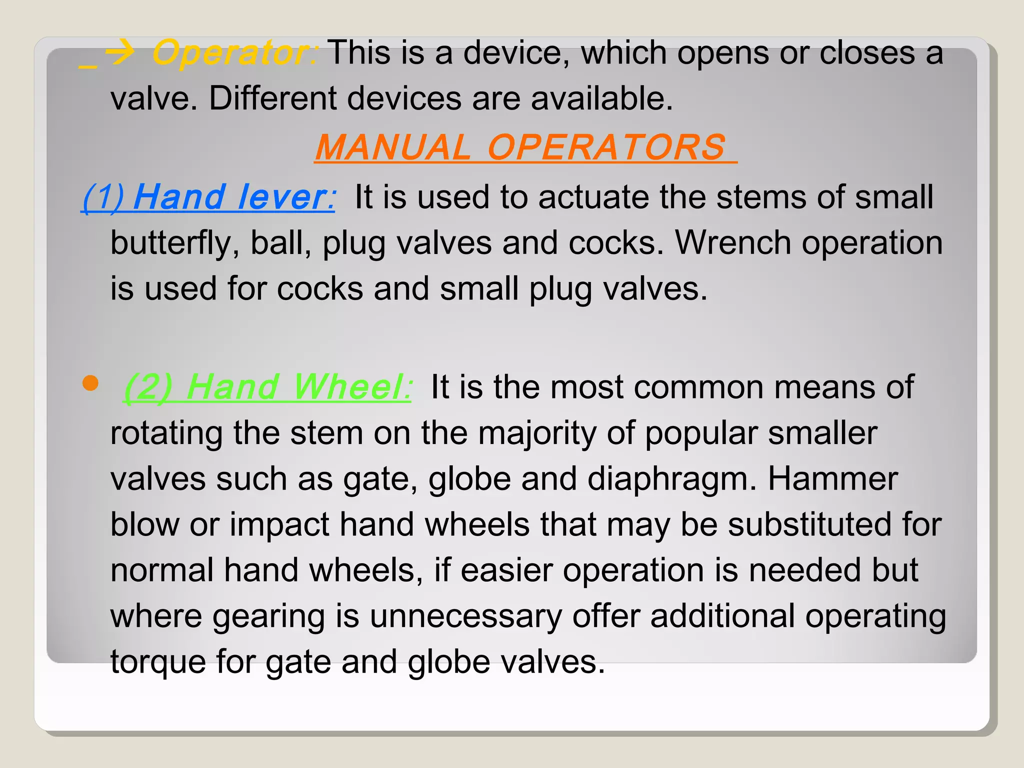VALVES AND THEIR TYPES | PPT