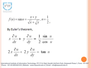 Euler’s Theorem Homogeneous Function Of Two Variables | PPTX