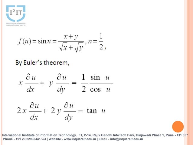 Euler’s Theorem Homogeneous Function Of Two Variables | PPTX | Email | Internet