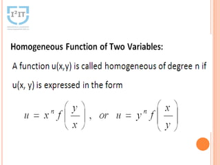 Euler’s Theorem Homogeneous Function Of Two Variables | PPT