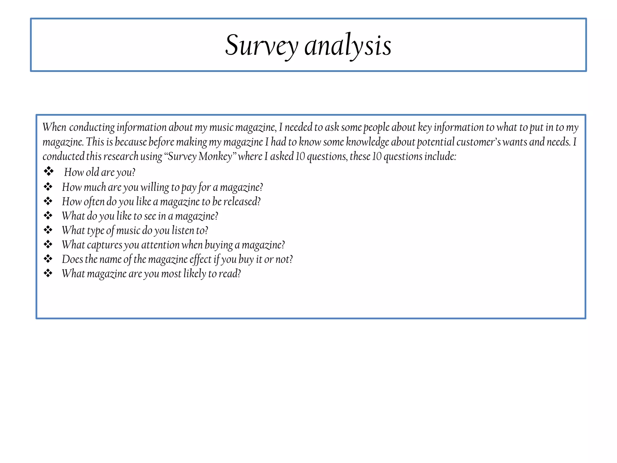 Suvey analysis | PPT