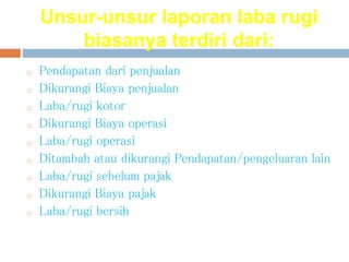 laporan keuangan konsolidasi lap laba rugi - laba yang ditahan - neraca ...