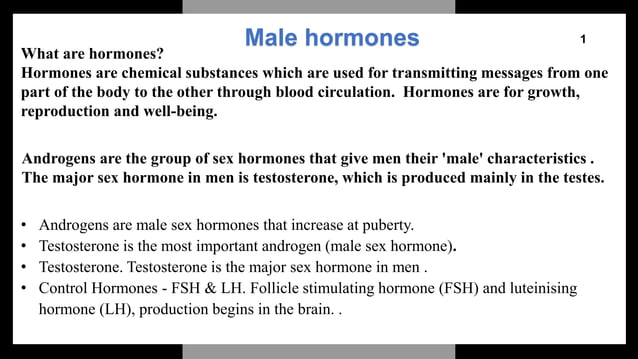 Male sex hormones biosynthesis,functions. | PPTX