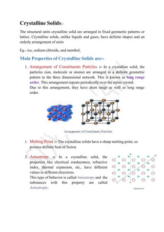 Solid-Crystalline, Amorphous & Polymorphism | PPTX
