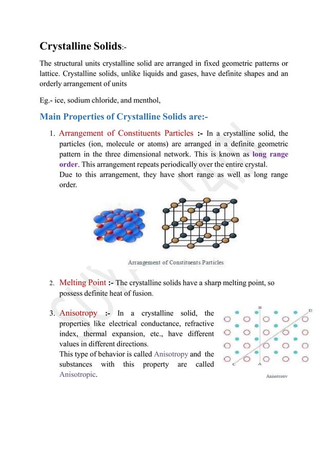 Solid-Crystalline, Amorphous & Polymorphism | PPTX | Chemistry | Science