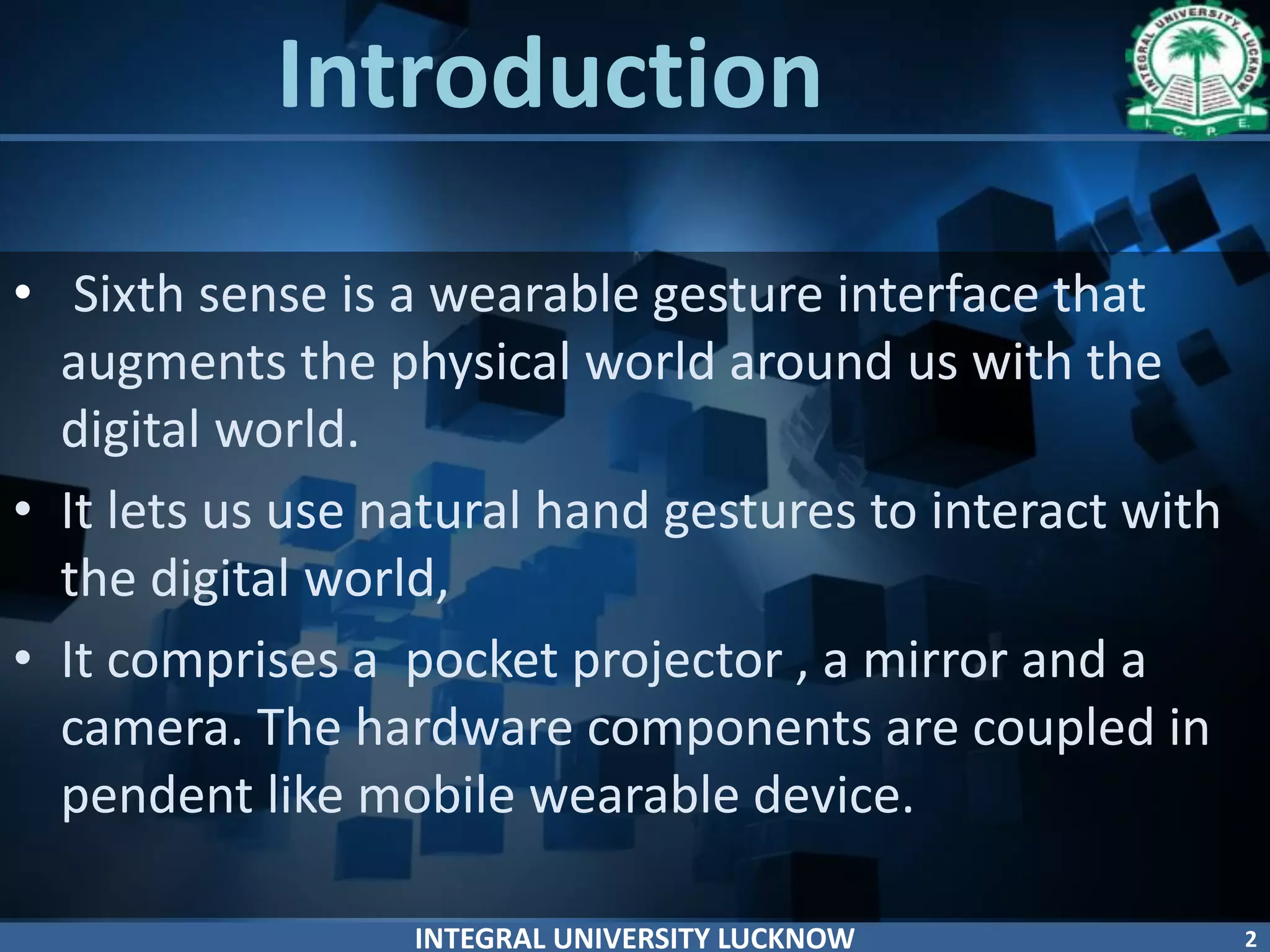 Sixth Sense Technology with gestures | PPTX