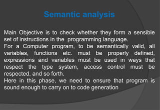 phases of compiler-analysis phase | PPT