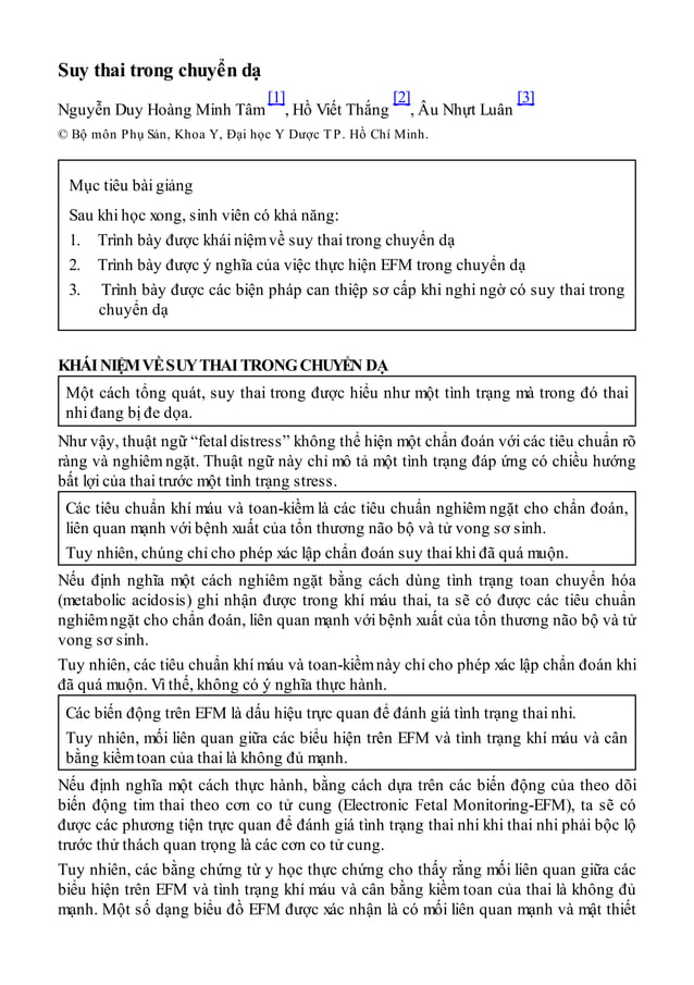 SUY THAI TRONG CHUYỂN DẠ | PDF