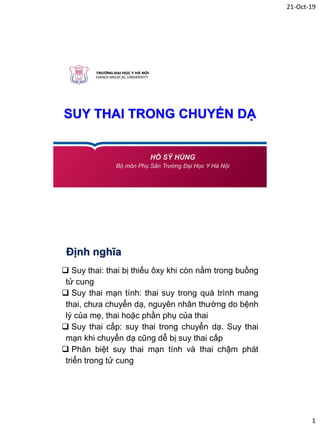 Suy thai trong chuyển dạ.pdf rất hay nhé các bs | PDF