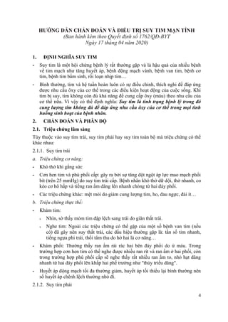 Bộ Y Tế HƯỚNG DẪN CHẨN ĐOÁN VÀ ĐIỀU TRỊ SUY TIM MẠN TÍNH 2020 | PDF