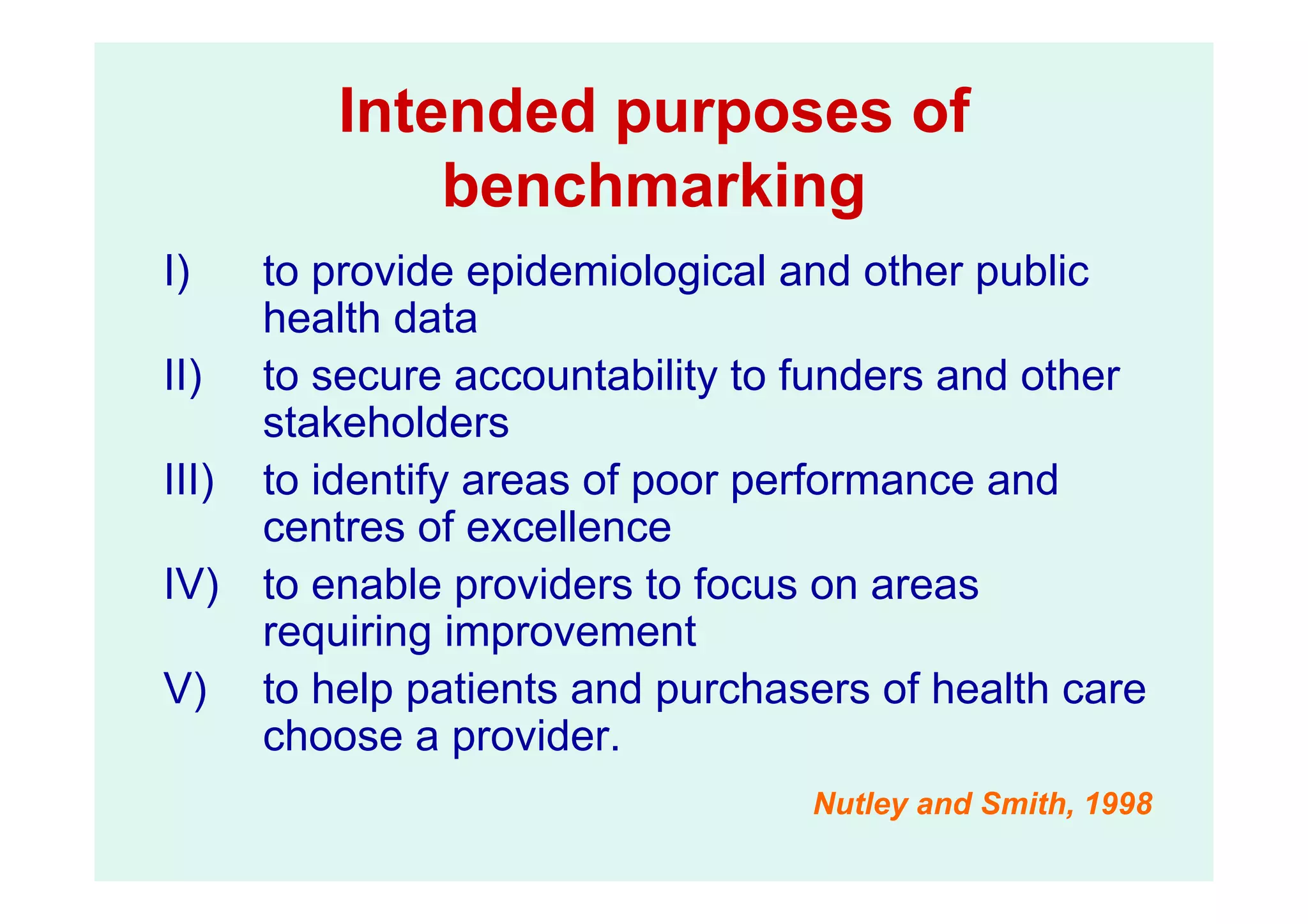 Suzanne Wait: Does benchmarking guide policy | PPT