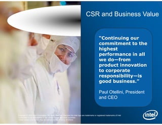 Intel's Triple Bottom Line | PDF