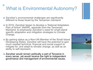 Climate Change Governance in Zanzibar: The Need for Environmental ...