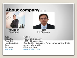 Suzlon energy | PPTX