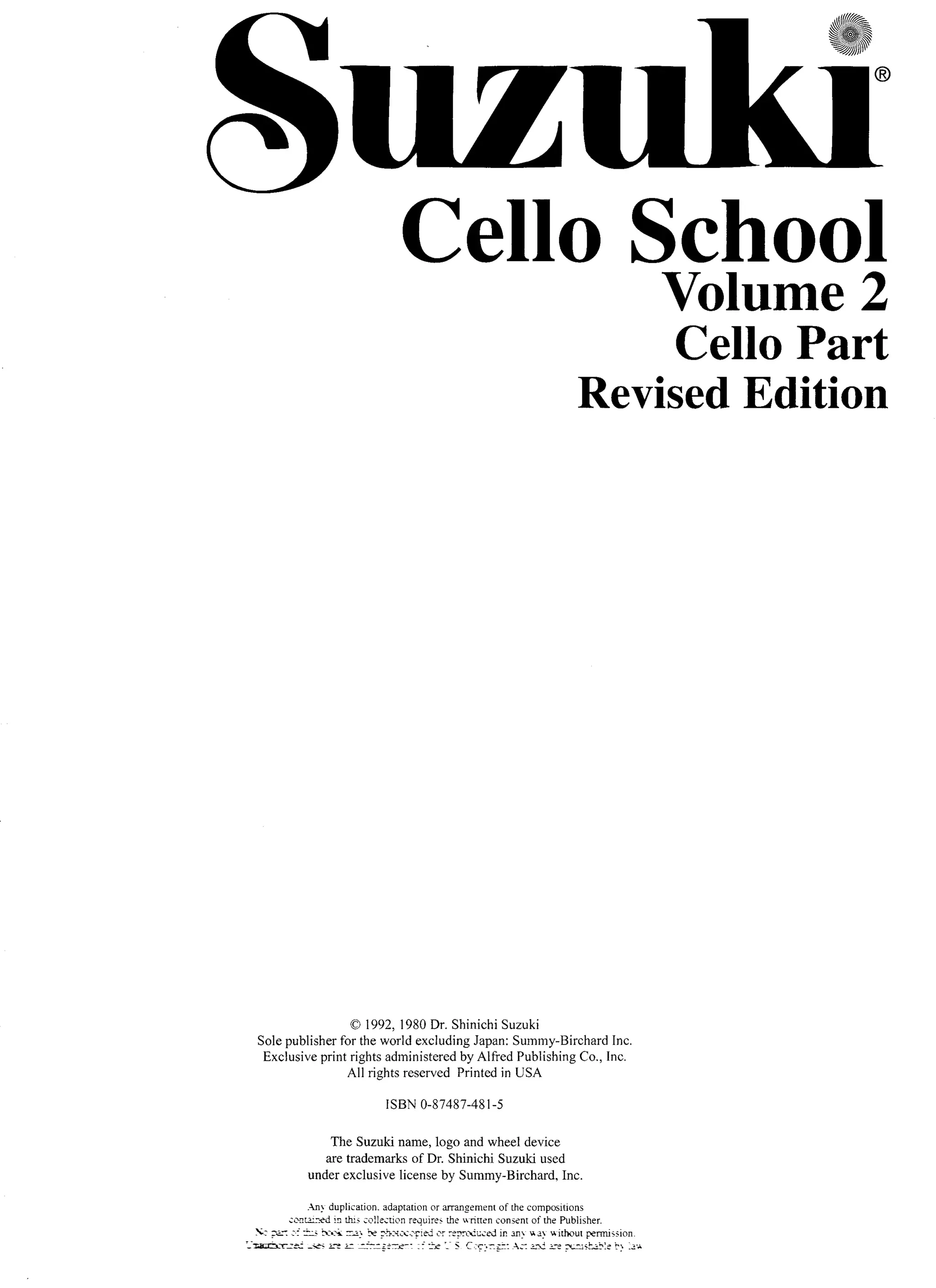 Suzuki cello school_vol._2_(cello_part_&_piano_accompaniment) | PDF