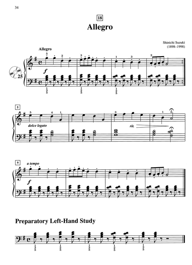 Suzuki Piano School Volume 1 New International Edition | PDF