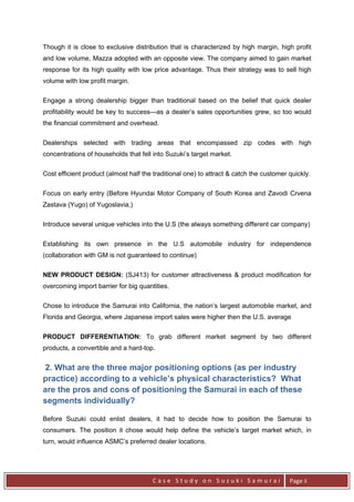 Suzuki Samurai Case Study1 | DOC