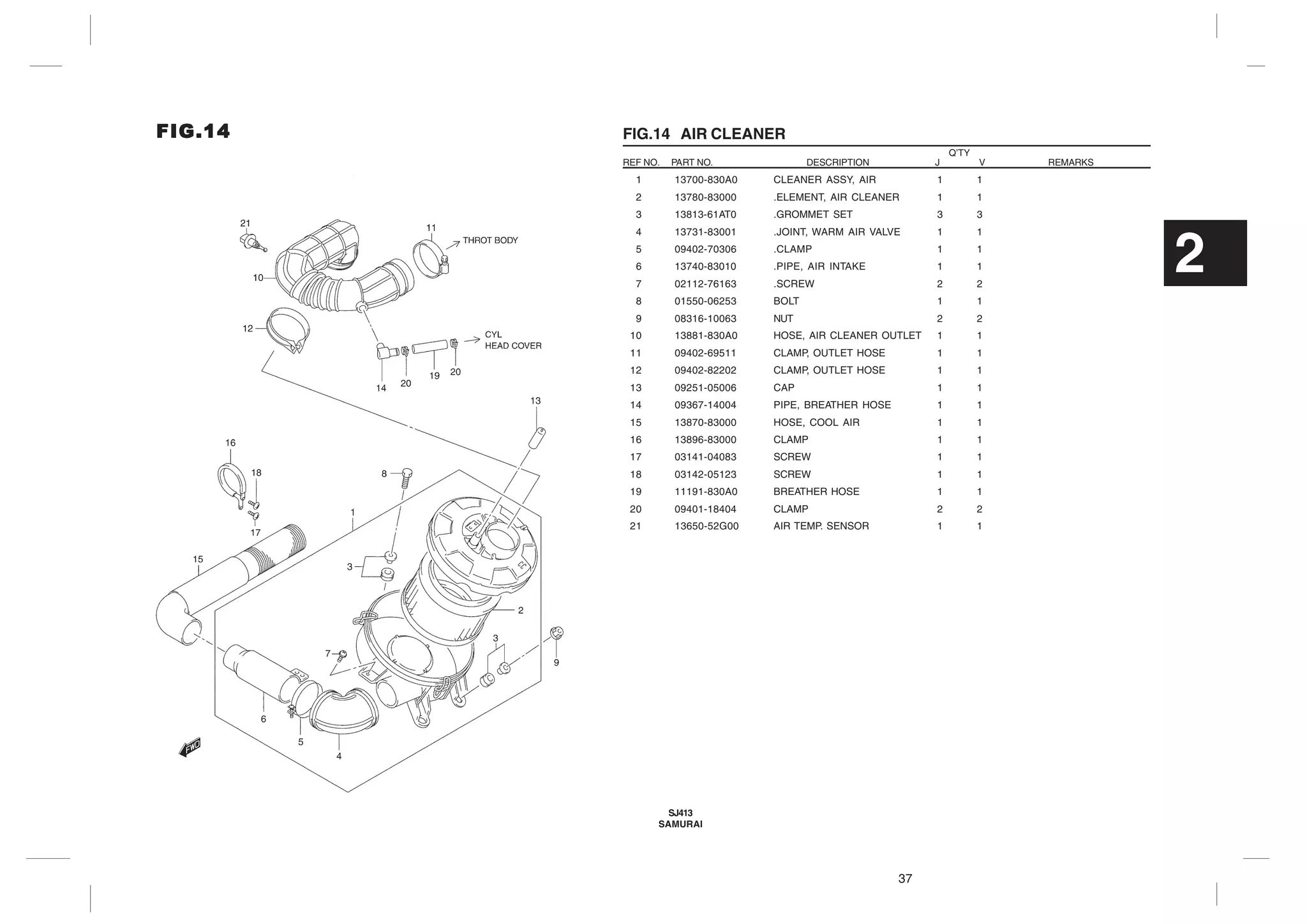 Suzuki Samurai SJ413 Parts Catalogue 2nd Edition | PDF