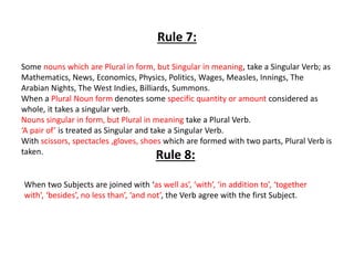 Subject Verb Concord Slideshare | PPTX