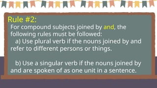 Subject verb agreement_English_Rules 1 to 7 | PPTX