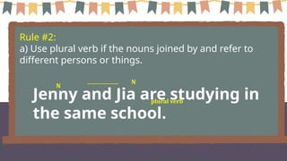 Subject verb agreement_English_Rules 1 to 7 | PPTX