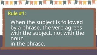 Subject verb agreement_English_Rules 1 to 7 | PPTX