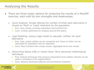 Introduction to MaxDiff Scaling of Importance - Parametric Marketing ...