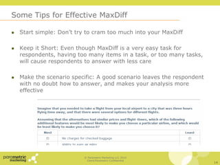 Introduction to MaxDiff Scaling of Importance - Parametric Marketing Slides | PPTX