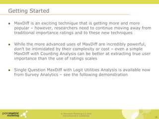 Introduction to MaxDiff Scaling of Importance - Parametric Marketing Slides | PPTX