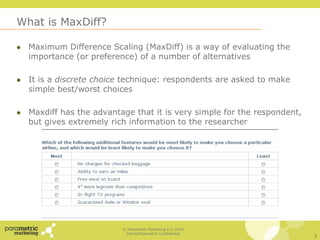 Introduction to MaxDiff Scaling of Importance - Parametric Marketing Slides | PPTX